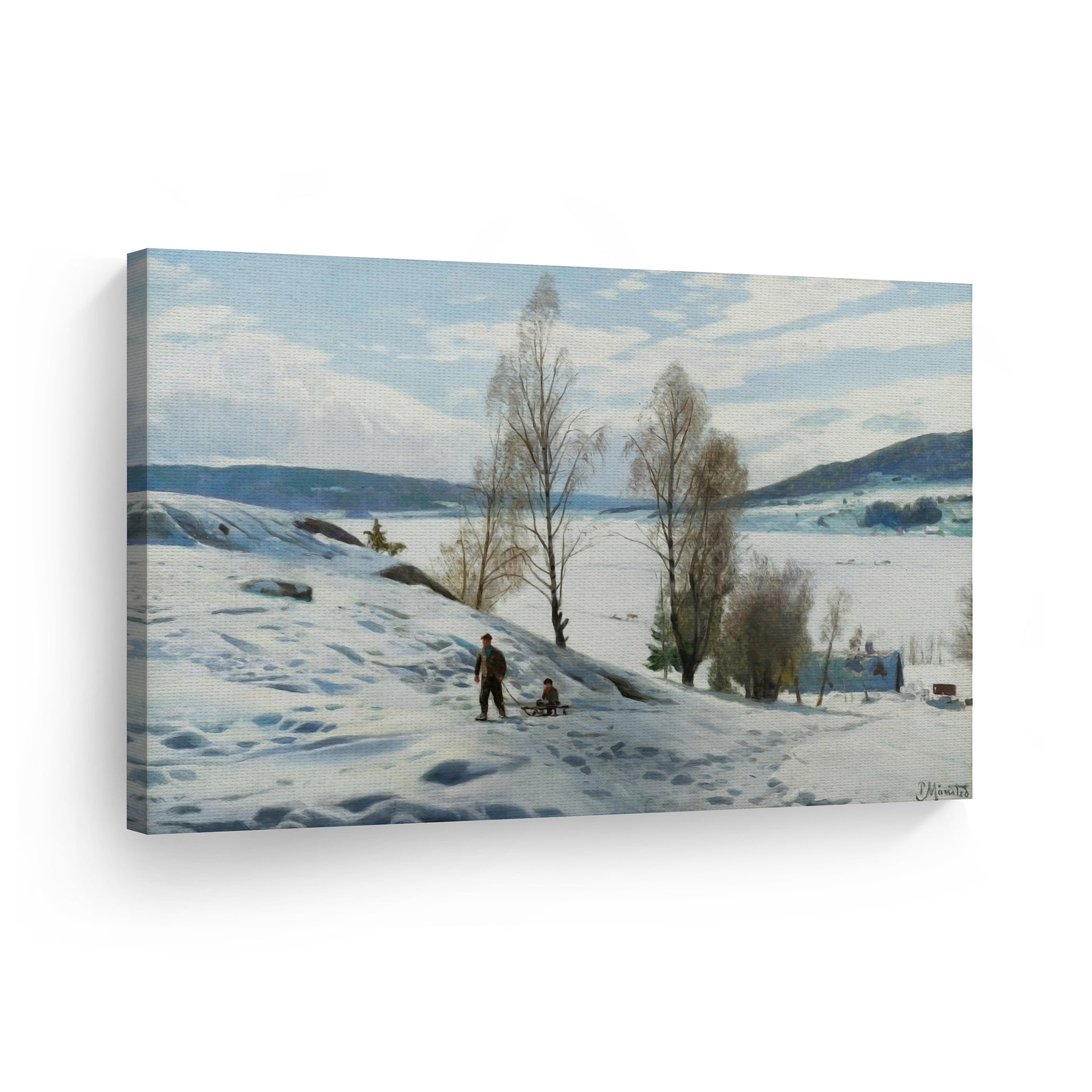 Smile Art Design Winter Day at Odnes Norway Peder Mork Monsted Canvas ...