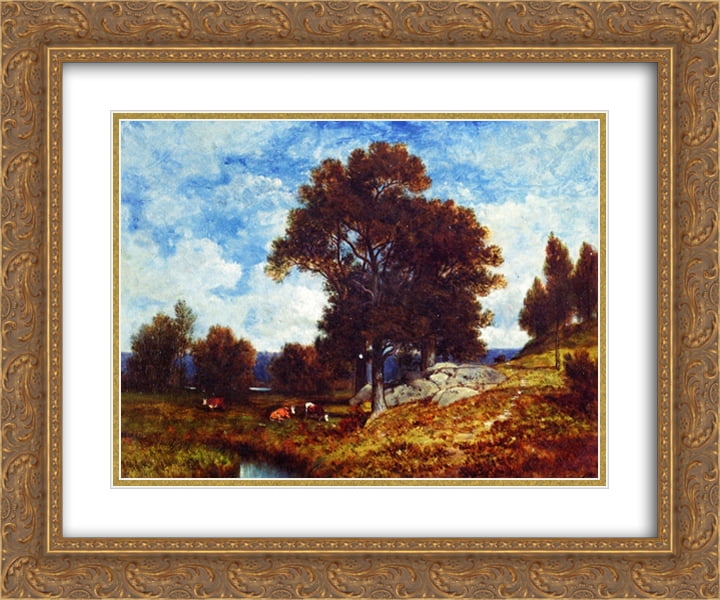 David Johnson 2x Matted 24x20 Gold Ornate Framed Art Print 'A Scene in ...