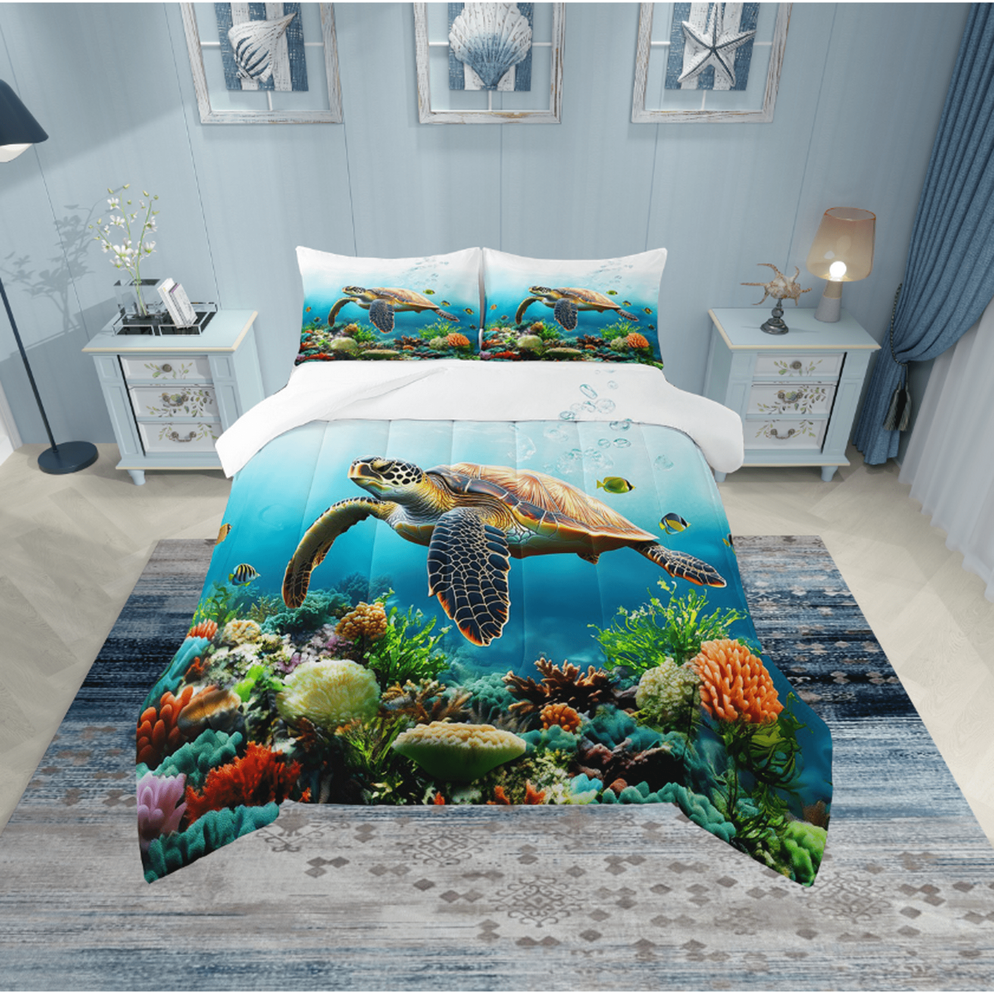 Click here for Erosebridal Animal Sea Turtle Comforter Sets Queen... prices