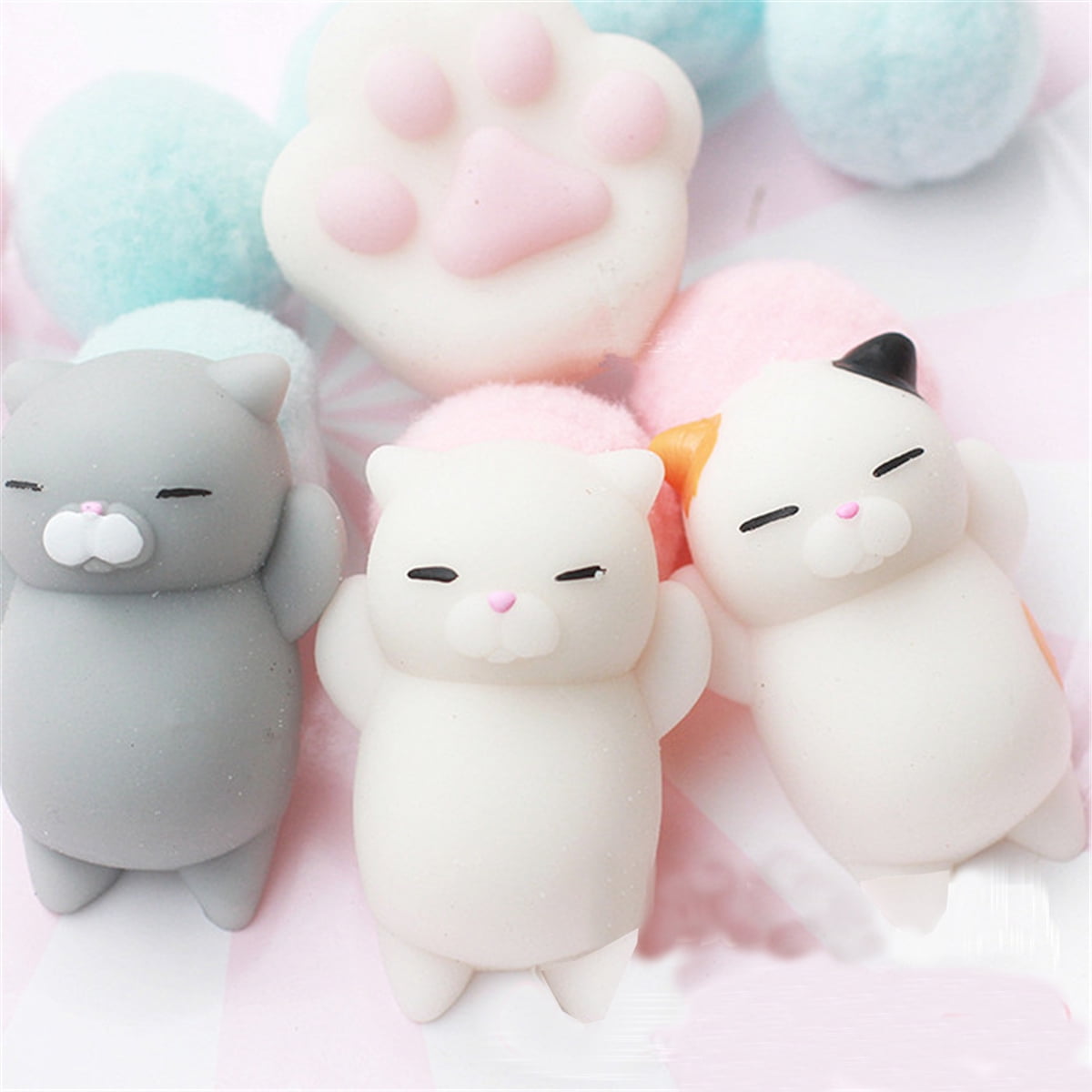 Hot Rubber Squeeze Toy,3pcs Lovely Cat Squishy Healing Squeeze Fun Kid ...