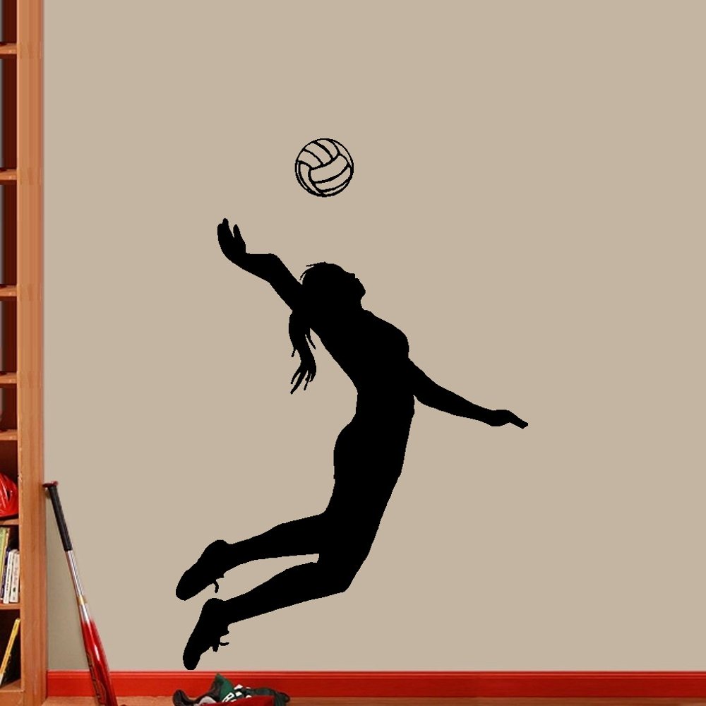 Decal ~ Volleyball Girl ~ Sports Girl, Wall Decal ~ 20" x 30" - Walmart ...