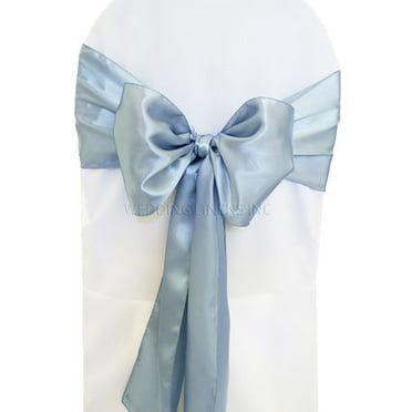 Efavormart 25pcs Silver SATIN Chair Sashes Tie Bows for Wedding Events ...