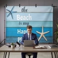 12x8ft Photo Backdrop, Blue Ombre Coastal Soft Polyester Backdrop ...
