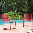 Crosley Brands Gracie 2Pc Outdoor Stainless Steel Chair Set Red - 2 ...