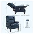 Massage Recliner Chair with Heat - Blue Linen Fabric - Remote Control ...