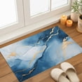 Blue Marble Door Mat Gradient Gold Fluid Texture Abstract Art Non Slip ...