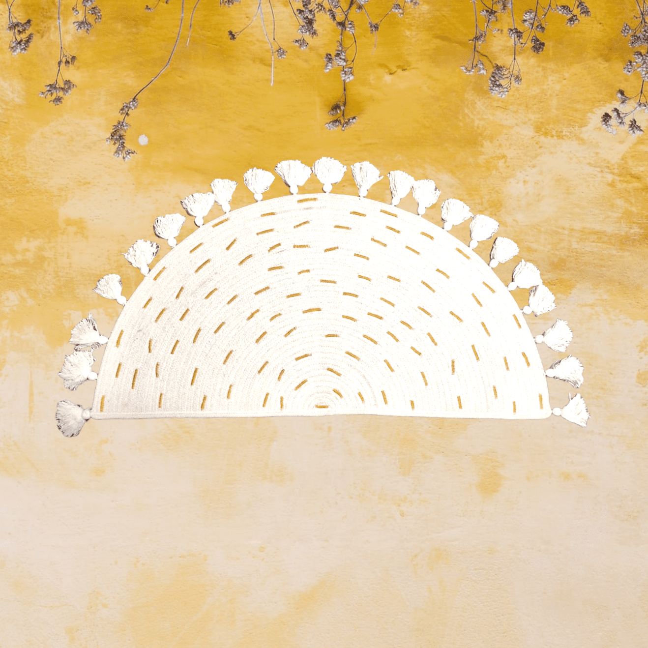 100% Cotton Half Moon Braided Bath Rug with Tassels - Extra Large ...