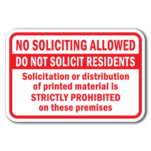 No Soliciting Allowed Do Not Solicit Residents Solicitation Or ...