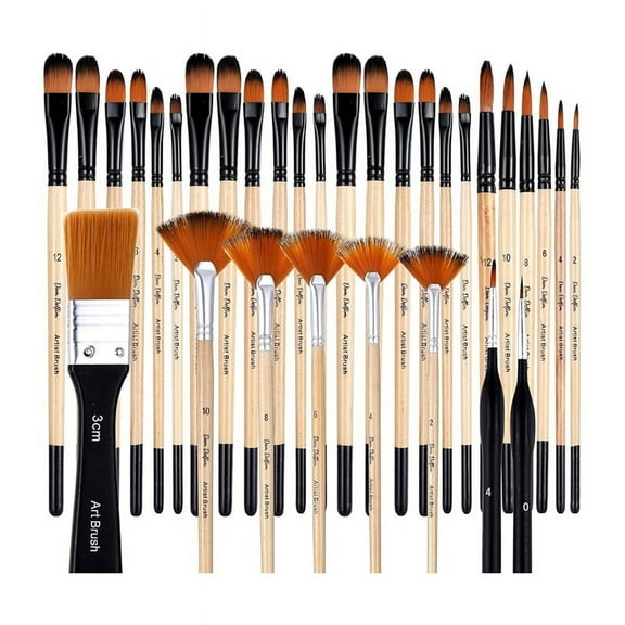 ARTIFY 38 Pieces Paint Brushes, Intermediate Series, Nylon Hairs Art ...