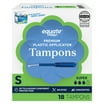 Equate Tampons with Premium Plastic Applicators, Unscented, Super (18 ...