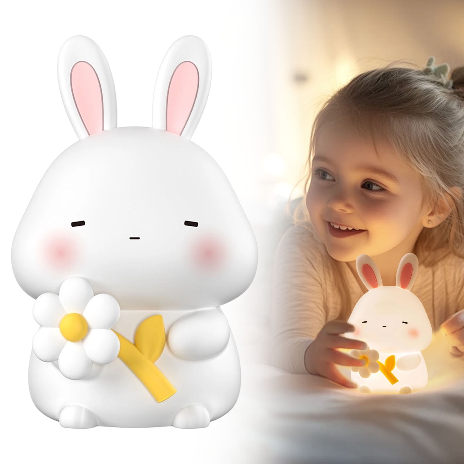 Click here for Adpan 1pc Led Cute Flower Bunny Night Light dimmab... prices