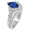 LaRaso & Co His and Hers Wedding Ring Set Sapphire Blue Marquise ...
