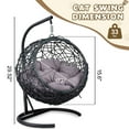 Cat Swing Bed with Stand & Cushion, Rattan Wicker Style Egg Chair ...