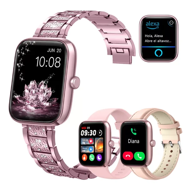 Reloj Smartwatch Mujer Reloj Inteligentes Smart Watch Alexa | Walmart ...