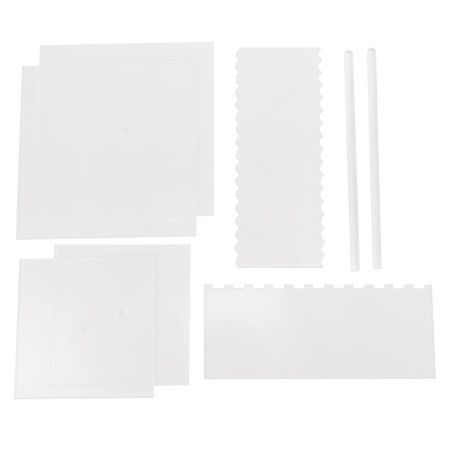 Acrylic Square Cake Discs Set,Buttercream Cake Decorating Tools with 4 ...