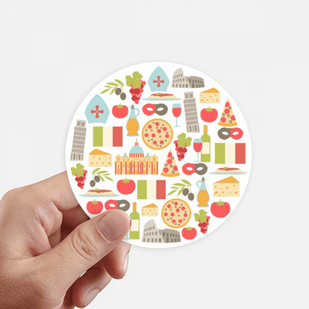 Italy The Leaning Tower of Pisa Roman Sticker Round Wall Suitcase ...