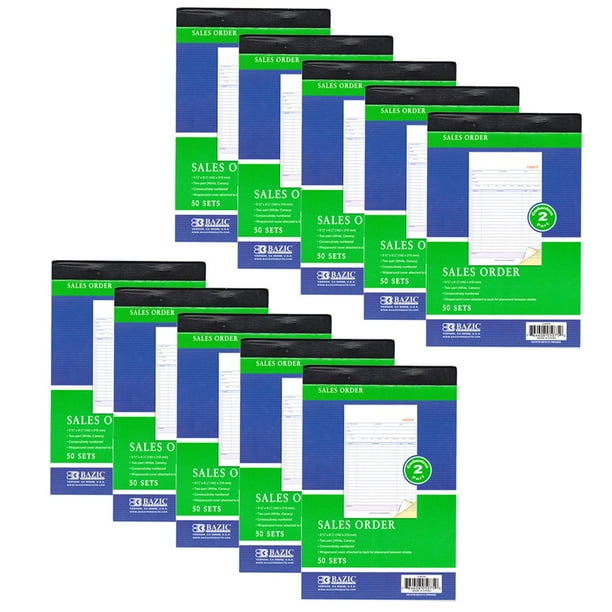10 Pieces 2 Part Carbonless Sales Order Books Receipt Form Invoice 50 ...