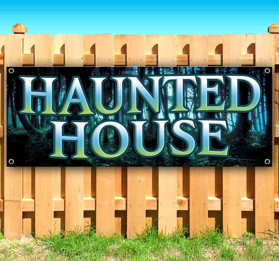 Haunted House 13 oz Vinyl Banner With Metal Grommets - Walmart.com