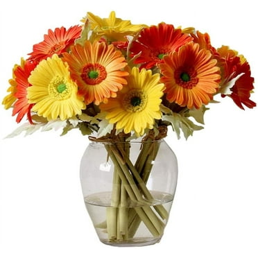 Artificial Real Touch Gerbera Barberton Daisy Stems (Set of 6 ...