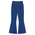 YONGHS Kids Girls Casual Denim Jeans Bell Bottom Flare Pants High Waist ...