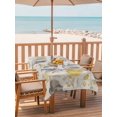 60x102 Rectangle Tablecloth, Yellow Grey Botanical Outdoor Tablecloth ...