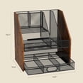 Wooden Desk Organizer - Mesh File Organizer with Drawers and Holder - 4 ...