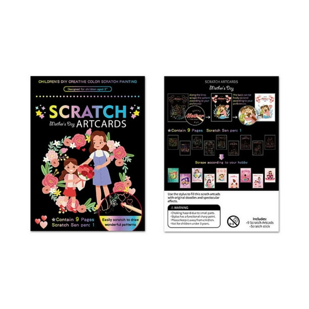 Snorda Scratch Paper Art, Colorful Drawing Art Book With 1 Scratch Pen ...