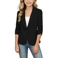 AHTJRT Girls Blazer One Button 3/4 Sleeve Formal Dress Suit Jackets ...