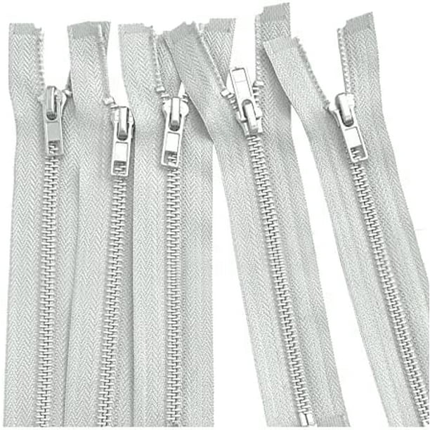 3 Inch - 36 Inch Silver Separating Jacket Zippers, 5 Teeth Zippers, Y ...