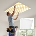 3 Pcs Lemon Yellow Plaid Fluorescent Light Covers Modern Checkerboard ...