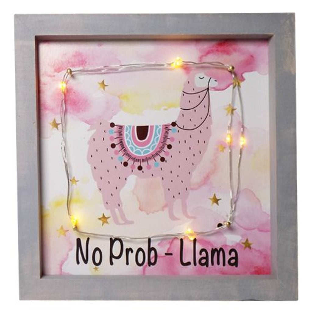 No Problem Llama Wood Sign 8 Inches Square - Walmart.com