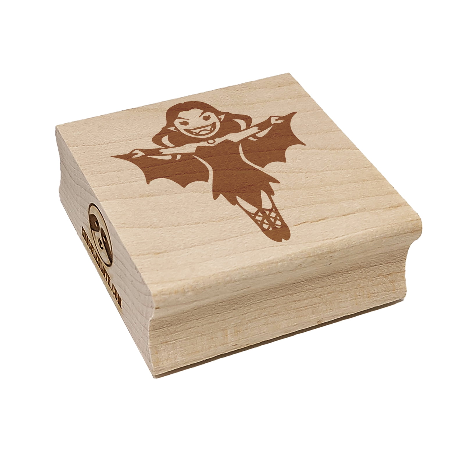 Cartoon Vampire Woman Halloween Square Rubber Stamp Stamping ...