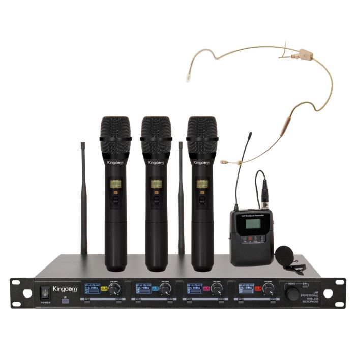 Kingdom 3 Handheld & 1 Lapel with Dual Earworn Mic | Wireless ...