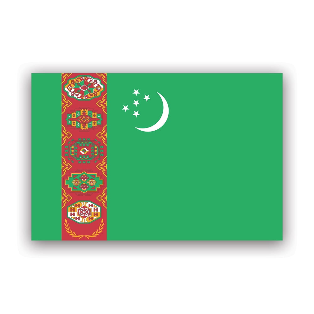 Turkmen Flag Sticker Decal - Self Adhesive Vinyl - Weatherproof - Made ...