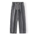 Baggy Jeans for Men Wide Leg Drawstring Elastic Waist Denim Pants Hip ...