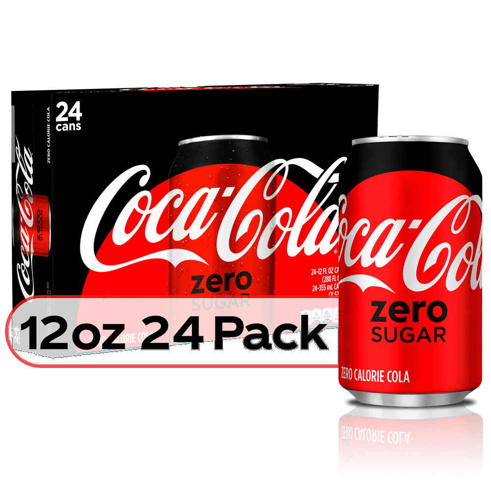 Coke Zero Sugar Diet Soda Soft Drink, 12 fl oz, 24 Pack - Walmart.com ...