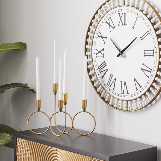 Cosmoliving by Cosmopolitan 5 Holder Gold Metal Candelabra - Walmart.com