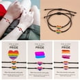 2Pcs Promise Love Heart Rainbow Strand Bracelets Set Lovely Stretchable ...