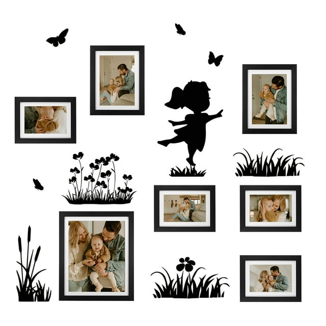 7 Pack Collage Picture Frames with Cute Girl Decor,Black Picture Frame ...
