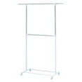 Mainstays 2 Tier Adjustable Chrome Garment Rack with Silver Metal and ...