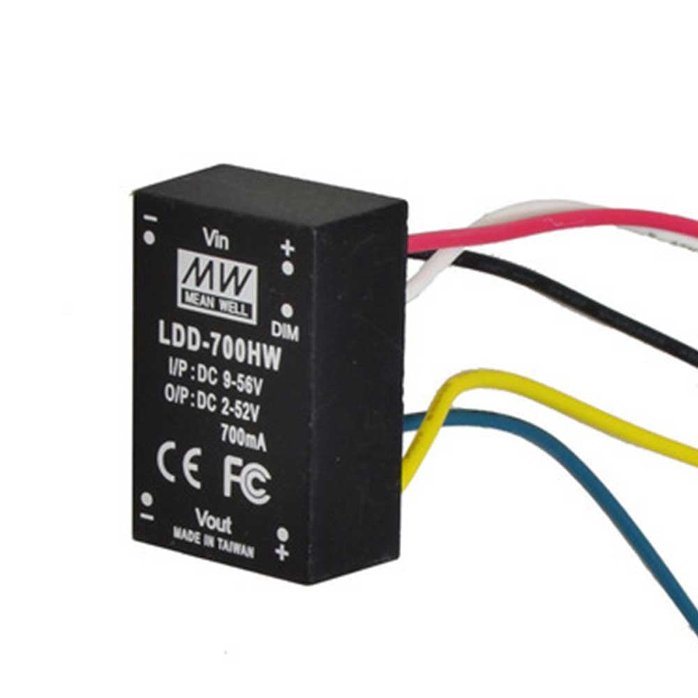 LDD-500HW | Mean Well LDD-HW Step-Down 500mA CC Wired DC LED Driver ...