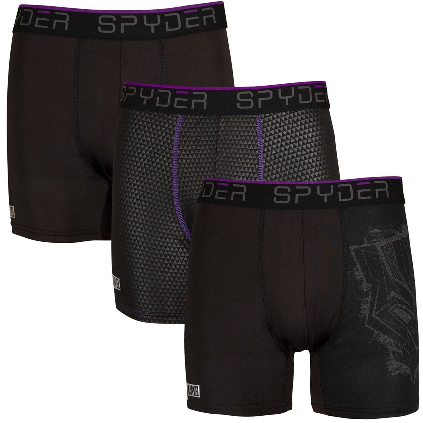 Black Panther Spyder Performance Sports Boxer Briefs 3-Pair Pack-Small ...