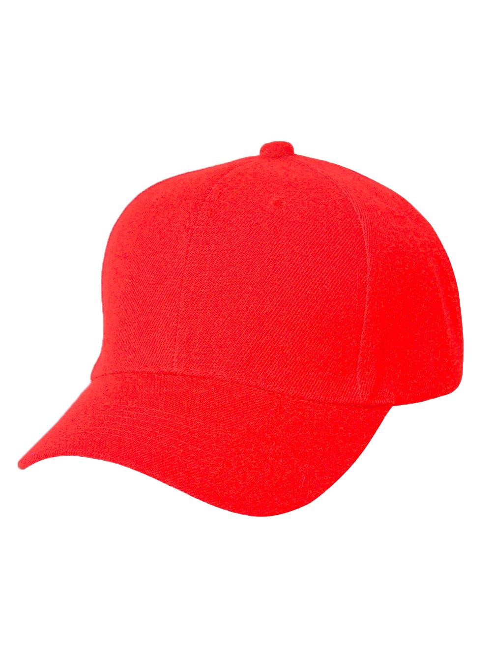 Curve Bill Adjustable Baseball Cap, Red - Walmart.com