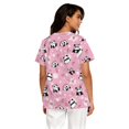 Binienty Panda Strawberry Pink Pattern Scrub Tops for Women Breathable ...