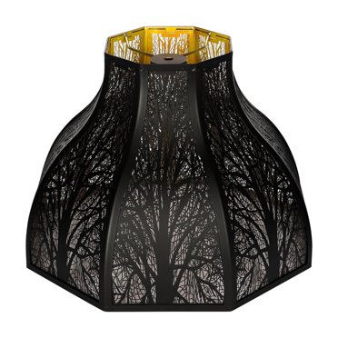 SWAIFDEE Etched Forest Large Metal Lamp Shade, 8-Petal Lotus Shape ...