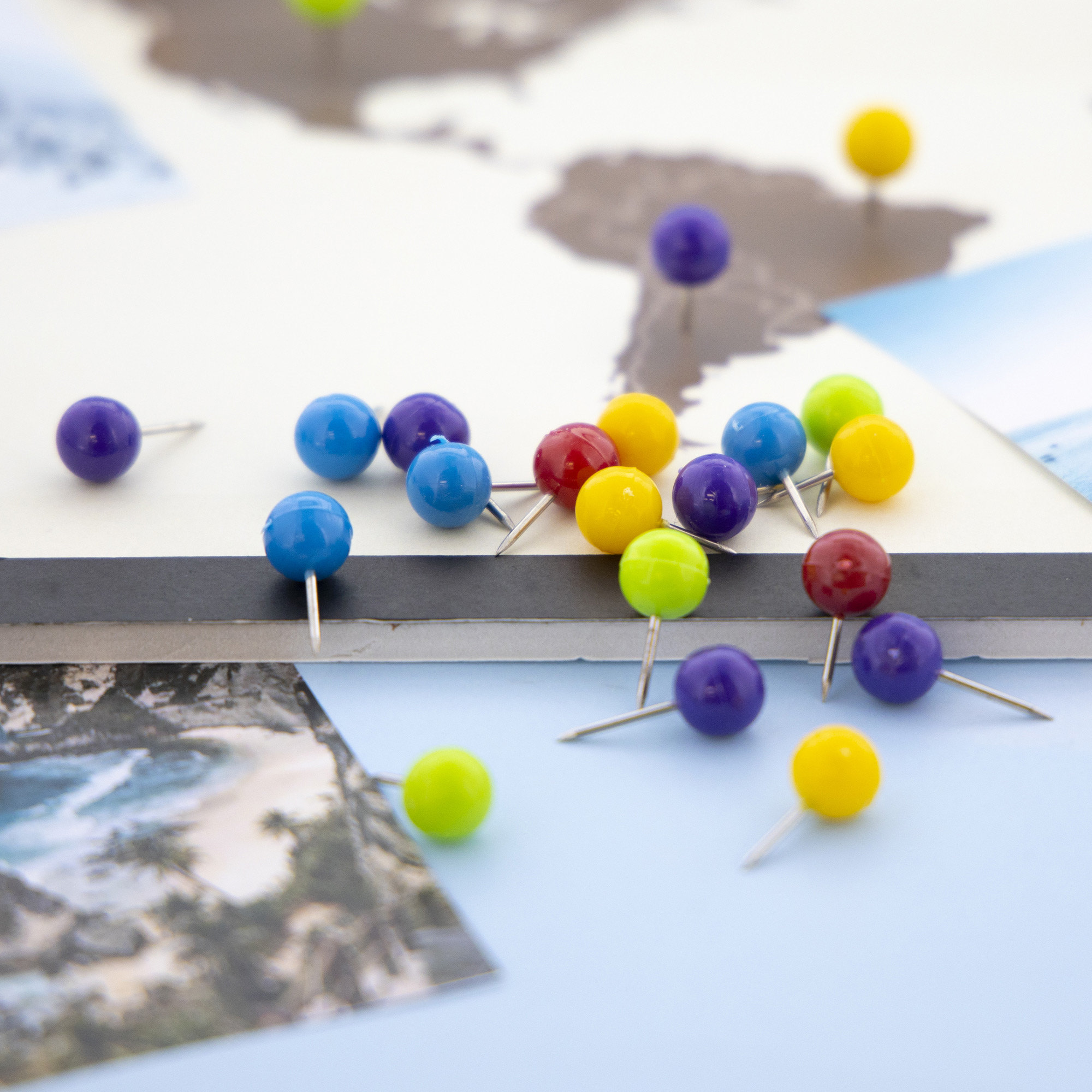 Buy BAZIC Push Pins Round Plastic Head, Assorted Color (80/pack), 2 ...