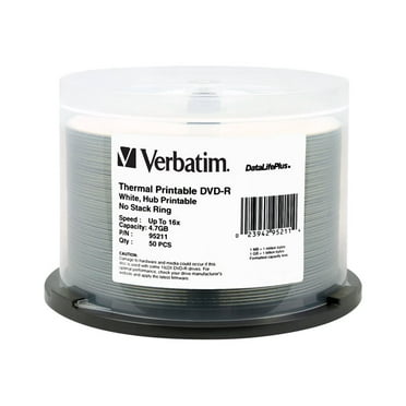 VERBATIM DVD-R WHT INKJT 50pk 4.7GB/8X SPINDLE - Walmart.com