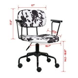 Leejay Retro Milk Cow Print Swivel Office Desk Chairs,Adjustable Task ...