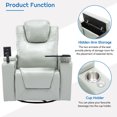 Swivel Power Motion Recliner Chair, 270 Degree PU Electric Recliner ...