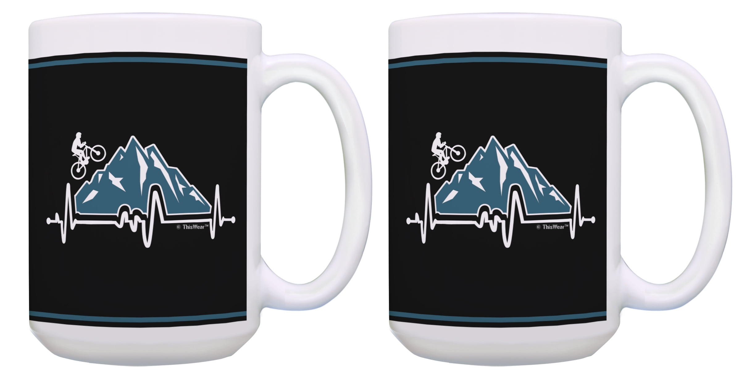 ThisWear Bicycle Mug MTB Coffee Mug Mountain Biking Gifts for Men and ...